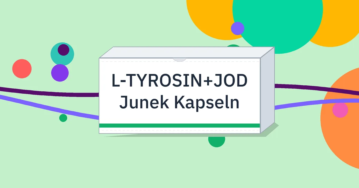 Symbolbild: Packung mit der Aufschrift L-TYROSIN+JOD Junek Kapseln (PZN 01104983) – Verfügbarkeit und Bezug in Apotheken in Frankfurt am Main