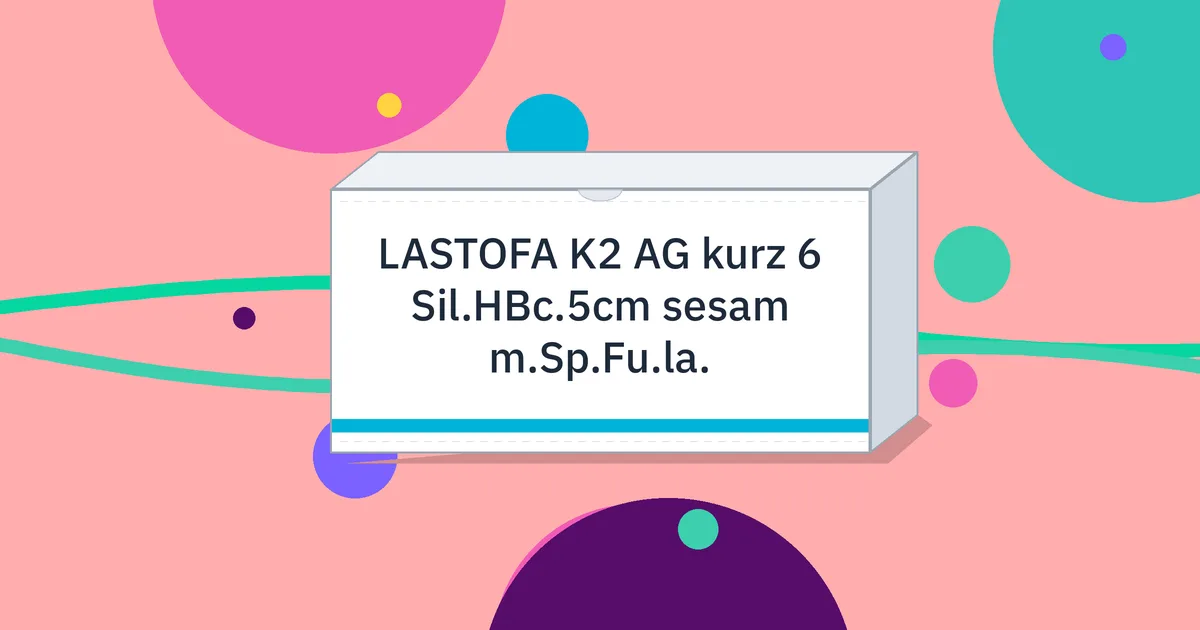 Symbolbild: Packung mit der Aufschrift LASTOFA K2 AG kurz 6 Sil.HBc.5cm sesam m.Sp.Fu.la. (PZN 13807885) – Verfügbarkeit und Bezug in Apotheken in Frankfurt am Main