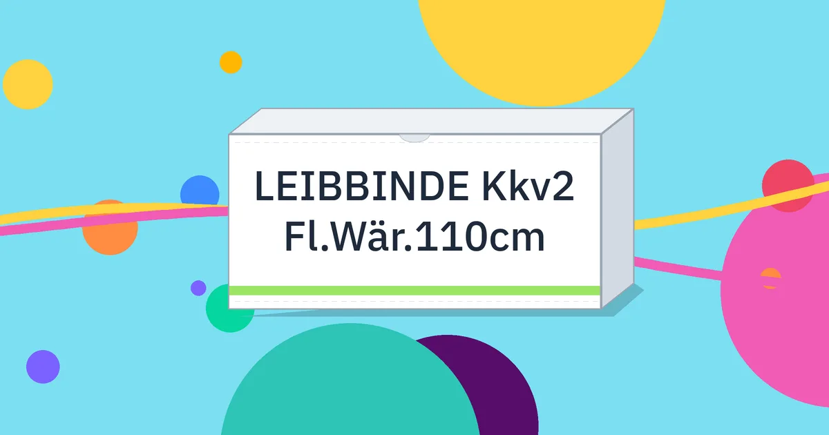 Symbolbild: Packung mit der Aufschrift LEIBBINDE Kkv2 Fl.Wär.110cm (PZN 01731800) – Verfügbarkeit und Bezug in Apotheken in Frankfurt am Main