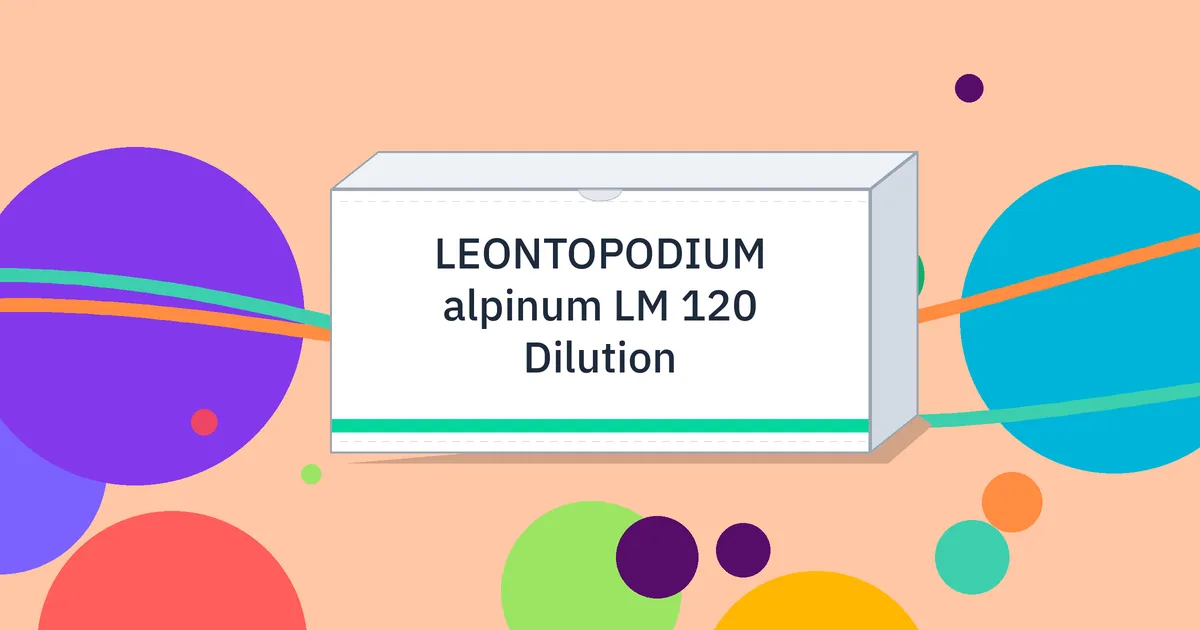 Symbolbild: Packung mit der Aufschrift LEONTOPODIUM alpinum LM 120 Dilution (PZN 13525738) – Verfügbarkeit und Bezug in Apotheken in Frankfurt am Main