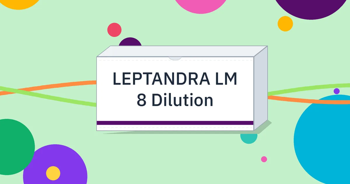 Symbolbild: Packung mit der Aufschrift LEPTANDRA LM 8 Dilution (PZN 13526784) – Verfügbarkeit und Bezug in Apotheken in Frankfurt am Main