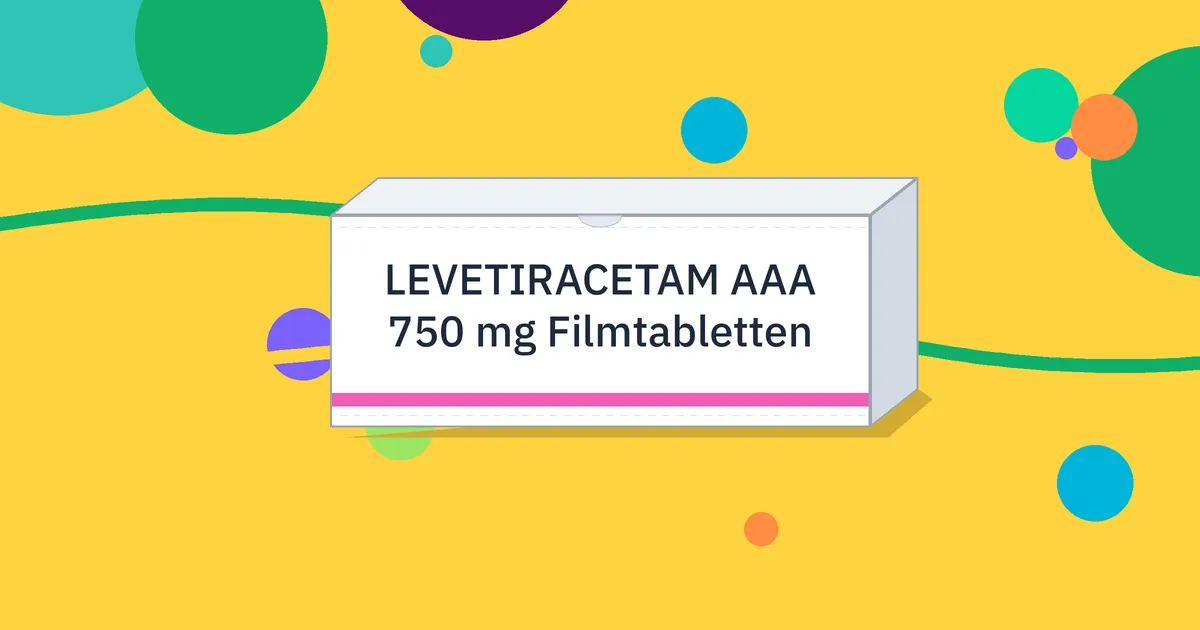 Symbolbild: Packung mit der Aufschrift LEVETIRACETAM AAA 750 mg Filmtabletten (PZN 09381587) – Verfügbarkeit und Bezug in Apotheken in Frankfurt am Main