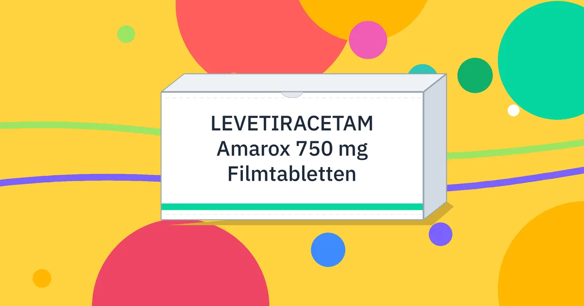 Symbolbild: Packung mit der Aufschrift LEVETIRACETAM Amarox 750 mg Filmtabletten (PZN 17852664) – Verfügbarkeit und Bezug in Apotheken in Frankfurt am Main