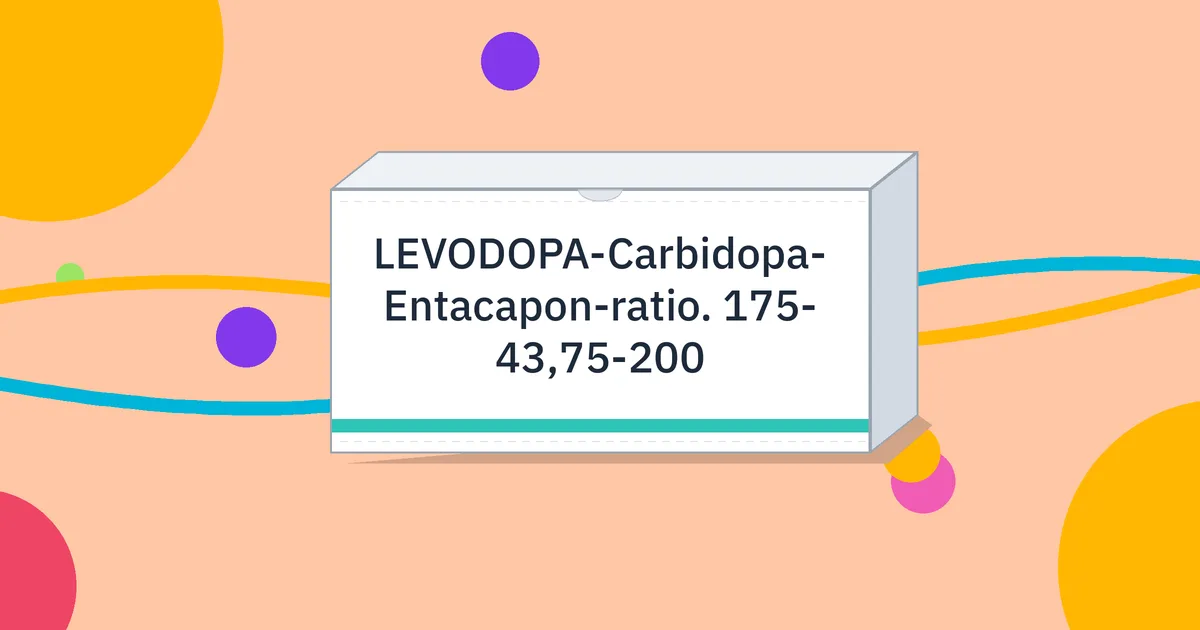 Symbolbild: Packung mit der Aufschrift LEVODOPA-Carbidopa-Entacapon-ratio. 175-43,75-200 (PZN 10221831) – Verfügbarkeit und Bezug in Apotheken in Frankfurt am Main