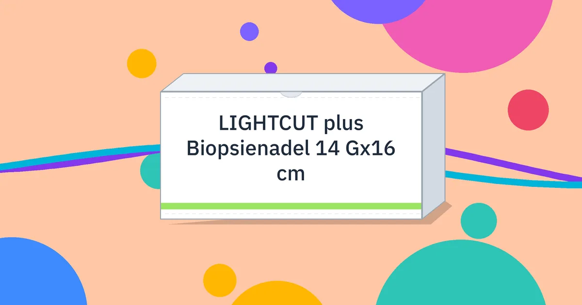 Symbolbild: Packung mit der Aufschrift LIGHTCUT plus Biopsienadel 14 Gx16 cm (PZN 16921937) – Verfügbarkeit und Bezug in Apotheken in Frankfurt am Main