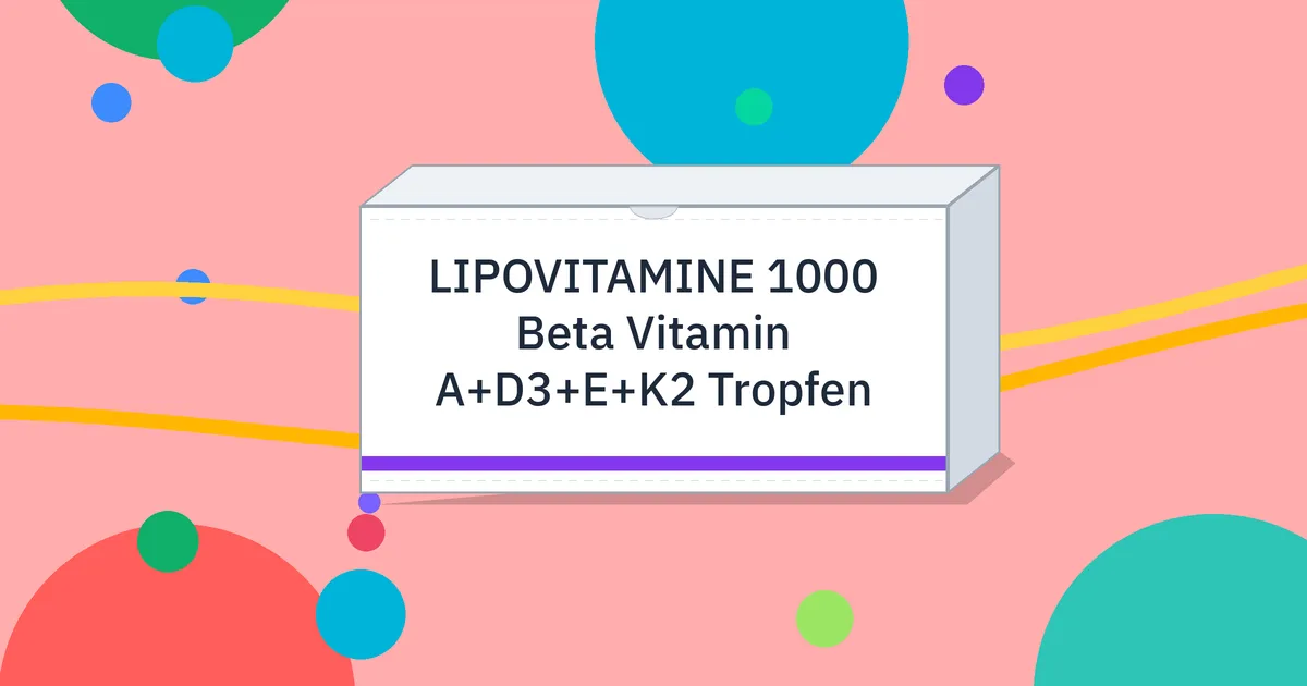 Symbolbild: Packung mit der Aufschrift LIPOVITAMINE 1000 Beta Vitamin A+D3+E+K2 Tropfen (PZN 19856301) – Verfügbarkeit und Bezug in Apotheken in Frankfurt am Main