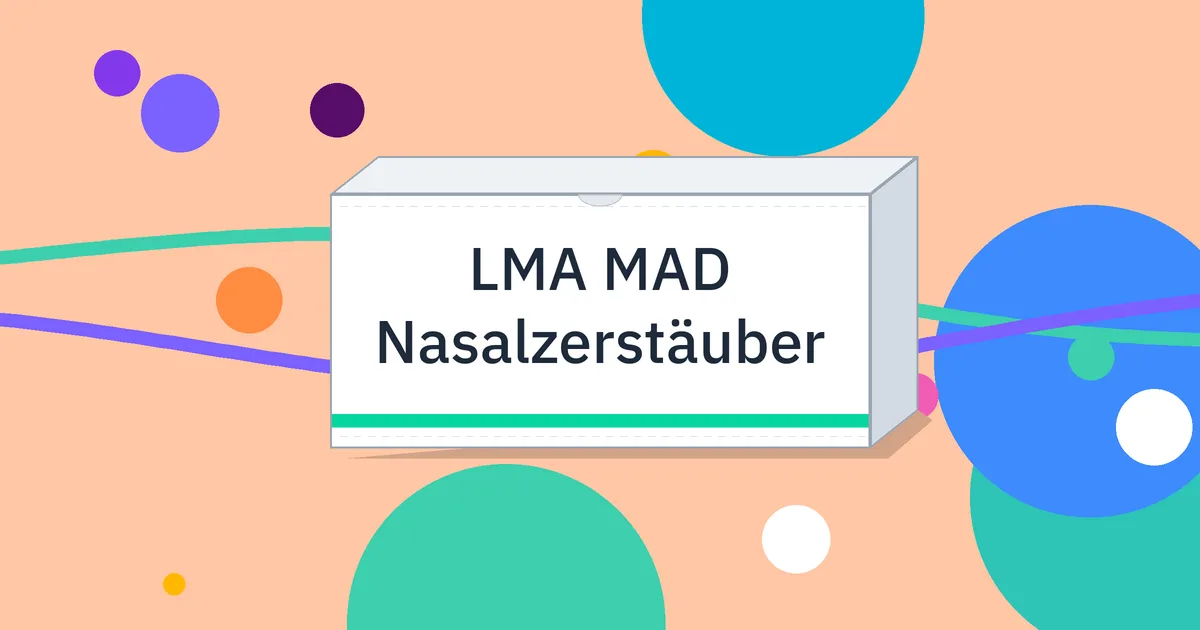 Symbolbild: Packung mit der Aufschrift LMA MAD Nasalzerstäuber (PZN 10080833) – Verfügbarkeit und Bezug in Apotheken in Frankfurt am Main