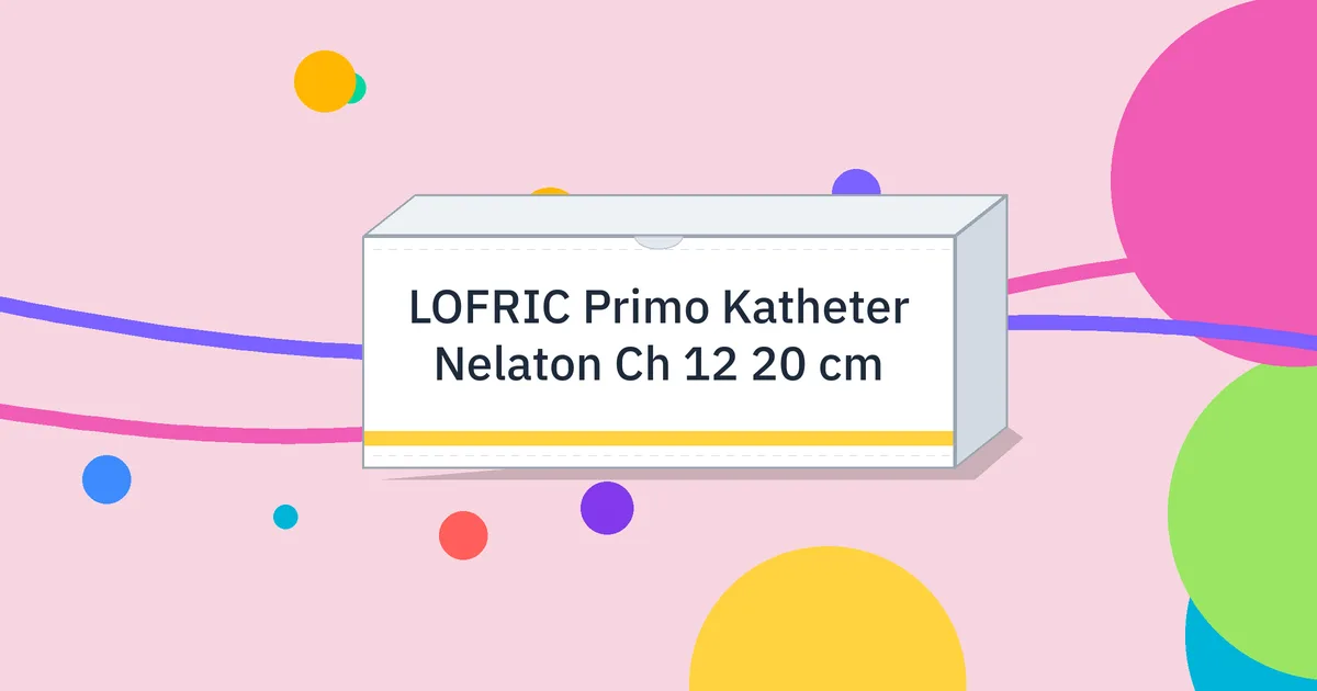 Symbolbild: Packung mit der Aufschrift LOFRIC Primo Katheter Nelaton Ch 12 20 cm (PZN 16672196) – Verfügbarkeit und Bezug in Apotheken in Frankfurt am Main