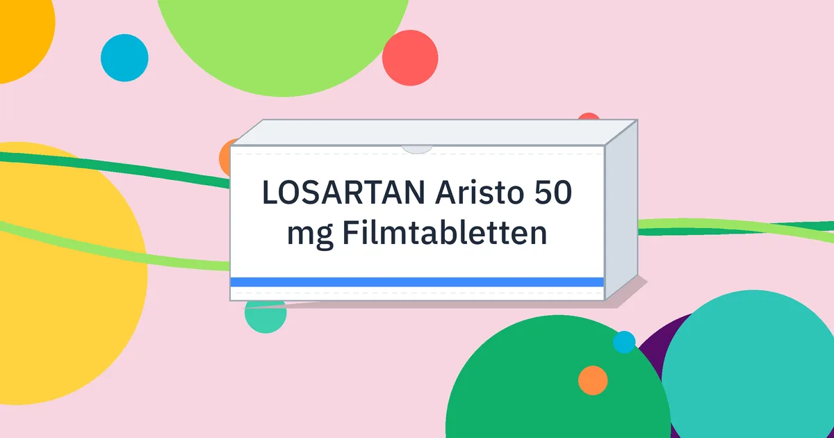 Symbolbild: Packung mit der Aufschrift LOSARTAN Aristo 50 mg Filmtabletten (PZN 06903329) – Verfügbarkeit und Bezug in Apotheken in Frankfurt am Main