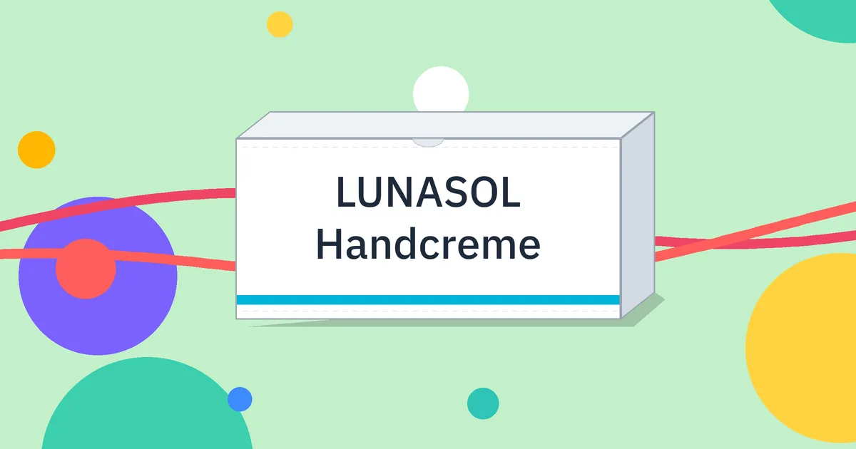 Symbolbild: Packung mit der Aufschrift LUNASOL Handcreme (PZN 19755356) – Verfügbarkeit und Bezug in Apotheken in Frankfurt am Main