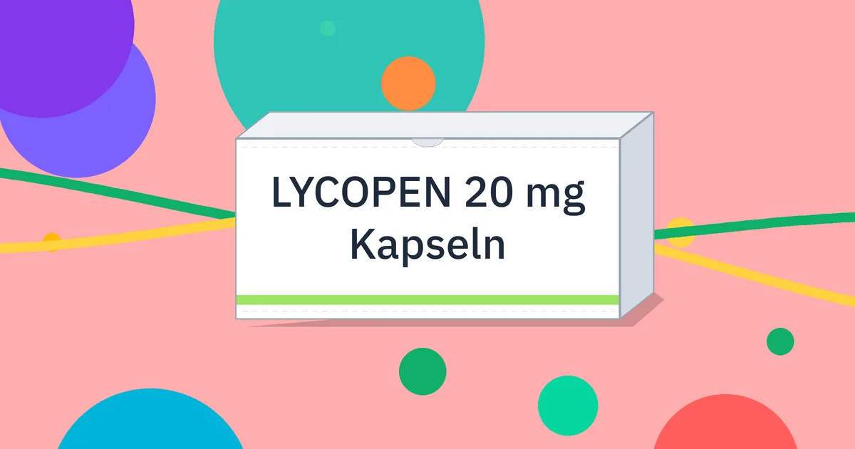 Symbolbild: Packung mit der Aufschrift LYCOPEN 20 mg Kapseln (PZN 19642793) – Verfügbarkeit und Bezug in Apotheken in Frankfurt am Main