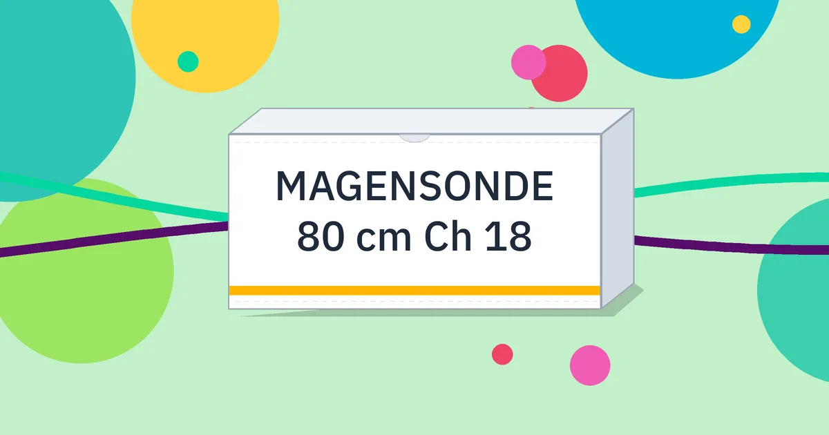 Symbolbild: Packung mit der Aufschrift MAGENSONDE 80 cm Ch 18 (PZN 02448615) – Verfügbarkeit und Bezug in Apotheken in Frankfurt am Main