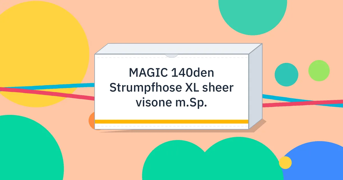 Symbolbild: Packung mit der Aufschrift MAGIC 140den Strumpfhose XL sheer visone m.Sp. (PZN 16182115) – Verfügbarkeit und Bezug in Apotheken in Frankfurt am Main