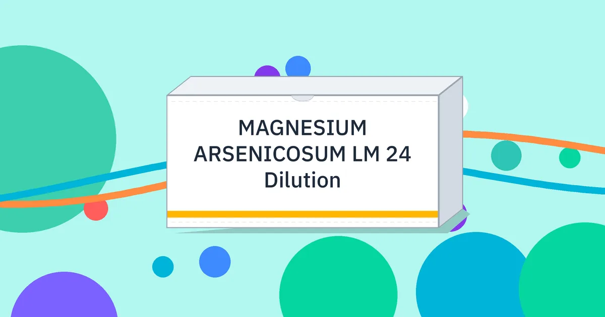 Symbolbild: Packung mit der Aufschrift MAGNESIUM ARSENICOSUM LM 24 Dilution (PZN 12936244) – Verfügbarkeit und Bezug in Apotheken in Frankfurt am Main