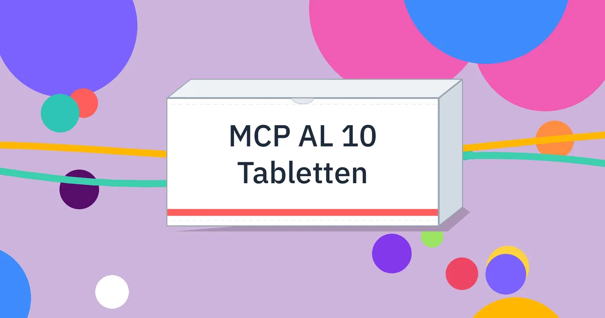 Symbolbild: Packung mit der Aufschrift MCP AL 10 Tabletten (PZN 00045095) – Verfügbarkeit und Bezug in Apotheken in Frankfurt am Main