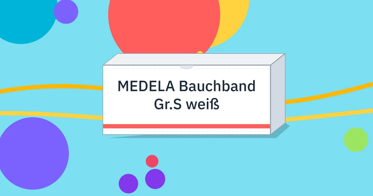 Symbolbild: Packung mit der Aufschrift MEDELA Bauchband Gr.S weiß (PZN 16951387) – Verfügbarkeit und Bezug in Apotheken in Frankfurt am Main