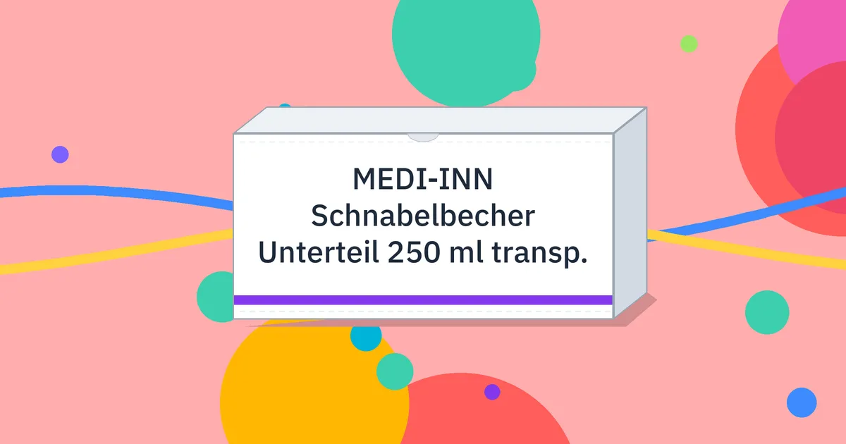 Symbolbild: Packung mit der Aufschrift MEDI-INN Schnabelbecher Unterteil 250 ml transp. (PZN 04932255) – Verfügbarkeit und Bezug in Apotheken in Frankfurt am Main