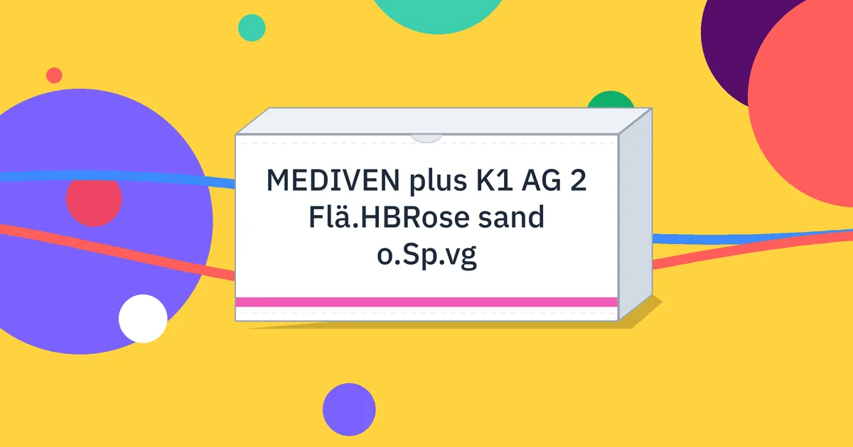 Symbolbild: Packung mit der Aufschrift MEDIVEN plus K1 AG 2 Flä.HBRose sand o.Sp.vg (PZN 18939870) – Verfügbarkeit und Bezug in Apotheken in Frankfurt am Main