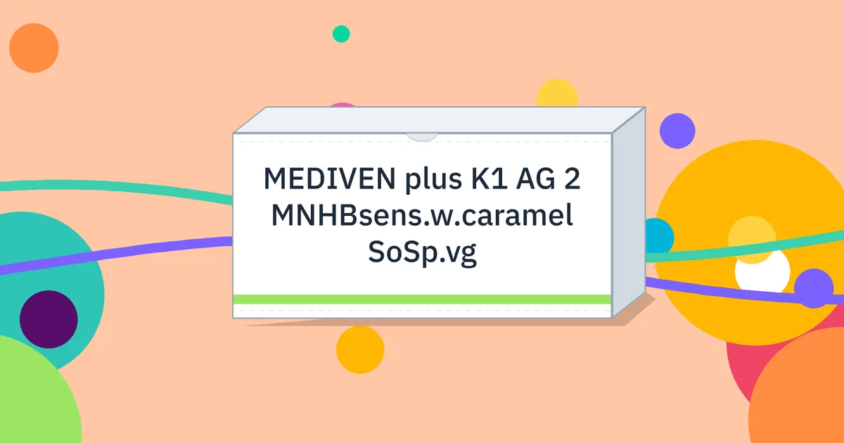 Symbolbild: Packung mit der Aufschrift MEDIVEN plus K1 AG 2 MNHBsens.w.caramel SoSp.vg (PZN 16073030) – Verfügbarkeit und Bezug in Apotheken in Frankfurt am Main