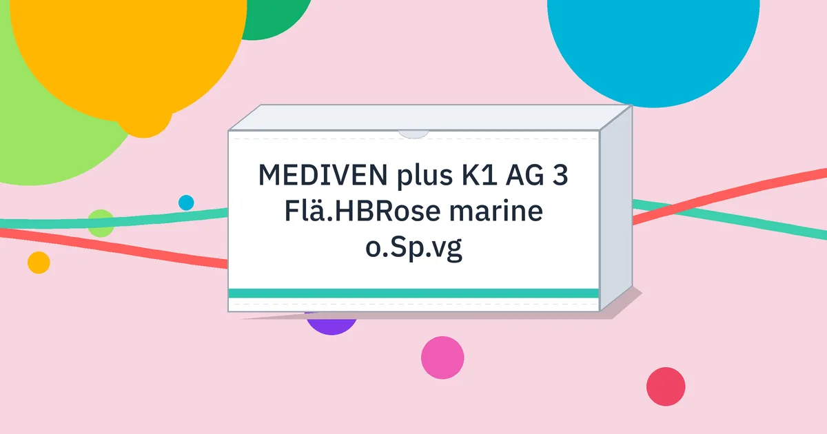 Symbolbild: Packung mit der Aufschrift MEDIVEN plus K1 AG 3 Flä.HBRose marine o.Sp.vg (PZN 15912876) – Verfügbarkeit und Bezug in Apotheken in Frankfurt am Main