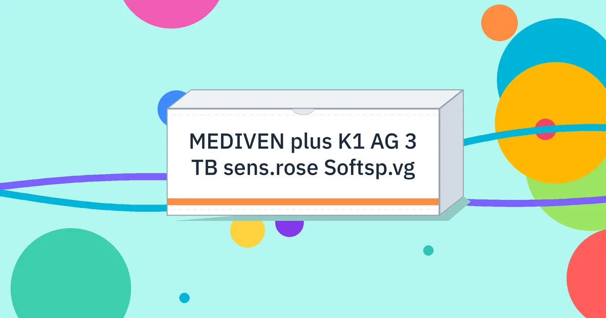 Symbolbild: Packung mit der Aufschrift MEDIVEN plus K1 AG 3 TB sens.rose Softsp.vg (PZN 15064106) – Verfügbarkeit und Bezug in Apotheken in Frankfurt am Main