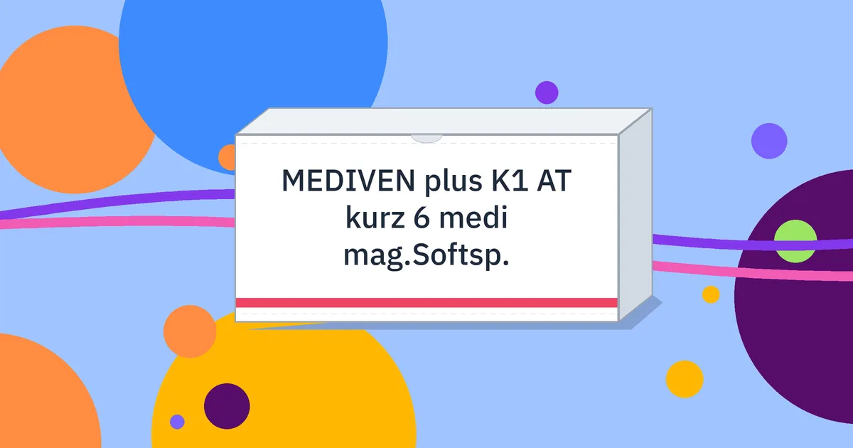 Symbolbild: Packung mit der Aufschrift MEDIVEN plus K1 AT kurz 6 medi mag.Softsp. (PZN 15026985) – Verfügbarkeit und Bezug in Apotheken in Frankfurt am Main