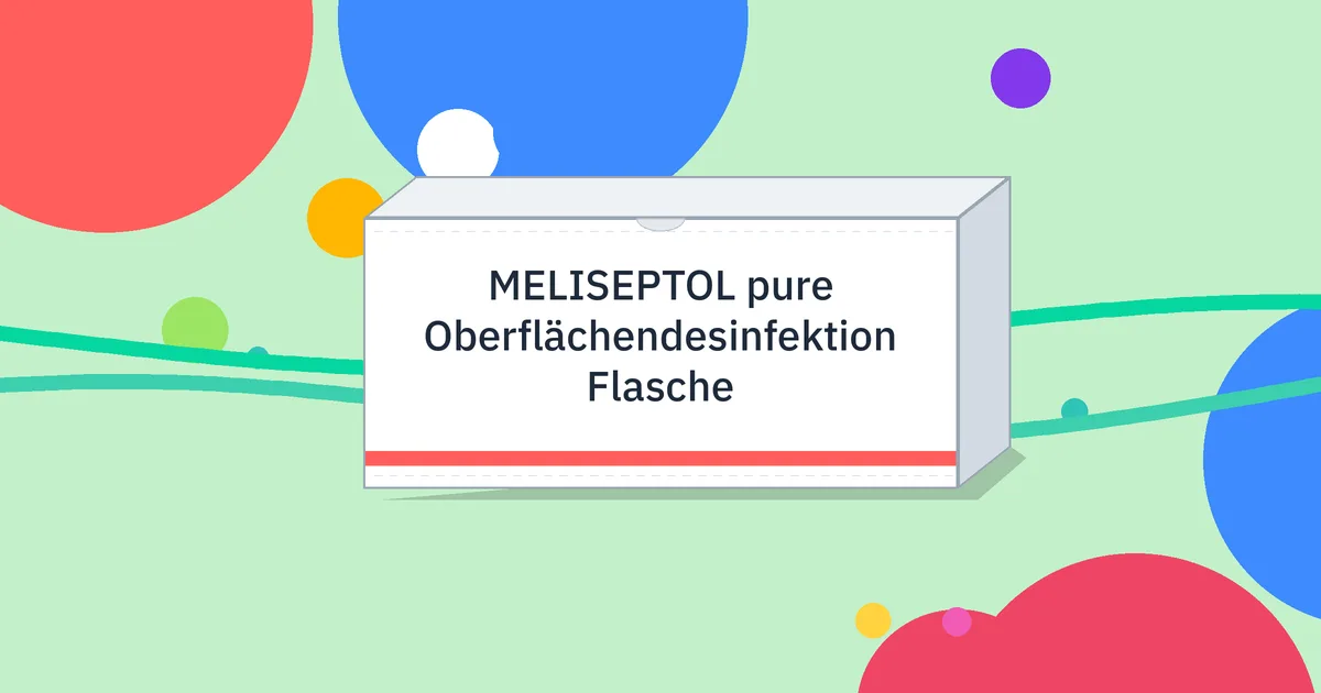 Symbolbild: Packung mit der Aufschrift MELISEPTOL pure Oberflächendesinfektion Flasche (PZN 12643246) – Verfügbarkeit und Bezug in Apotheken in Frankfurt am Main