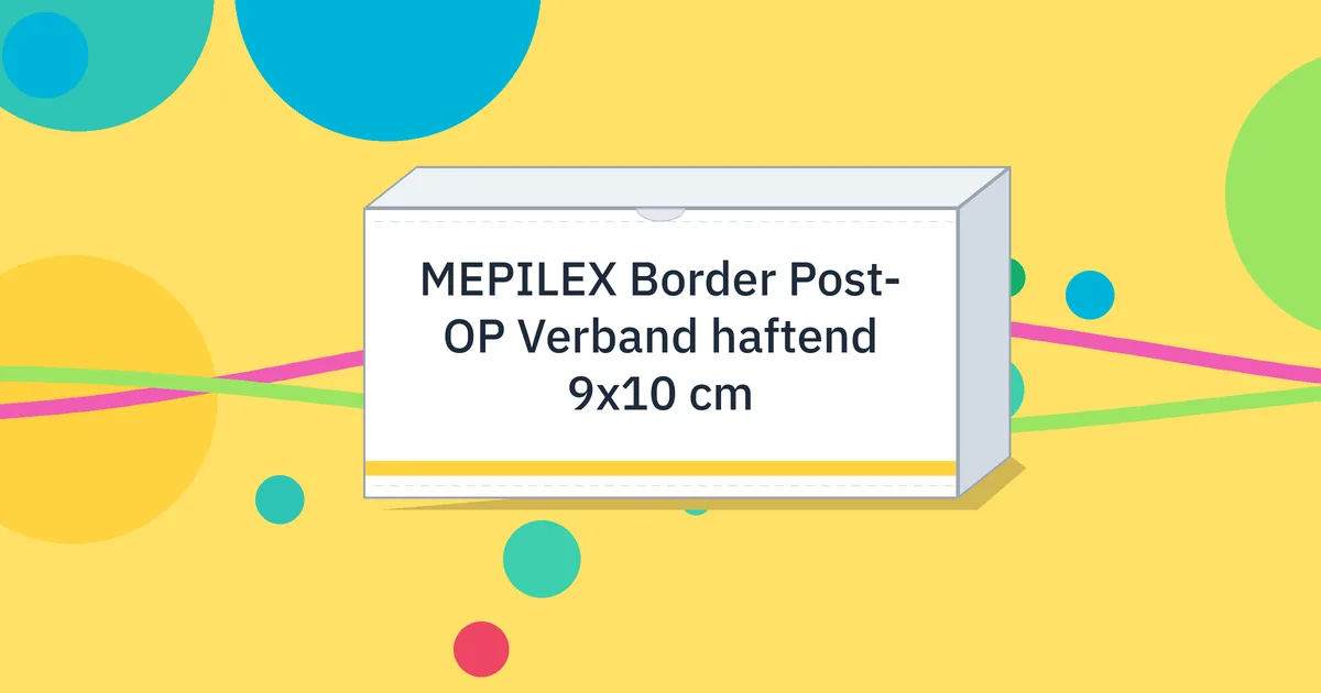 Symbolbild: Packung mit der Aufschrift MEPILEX Border Post-OP Verband haftend 9x10 cm (PZN 14334242) – Verfügbarkeit und Bezug in Apotheken in Frankfurt am Main