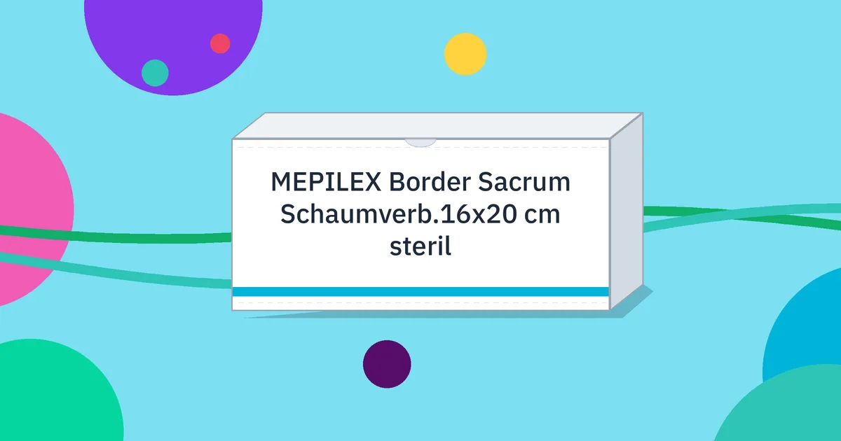 Symbolbild: Packung mit der Aufschrift MEPILEX Border Sacrum Schaumverb.16x20 cm steril (PZN 19341554) – Verfügbarkeit und Bezug in Apotheken in Frankfurt am Main