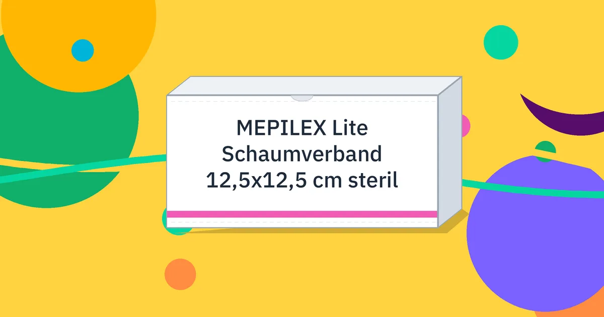 Symbolbild: Packung mit der Aufschrift MEPILEX Lite Schaumverband 12,5x12,5 cm steril (PZN 13705222) – Verfügbarkeit und Bezug in Apotheken in Frankfurt am Main