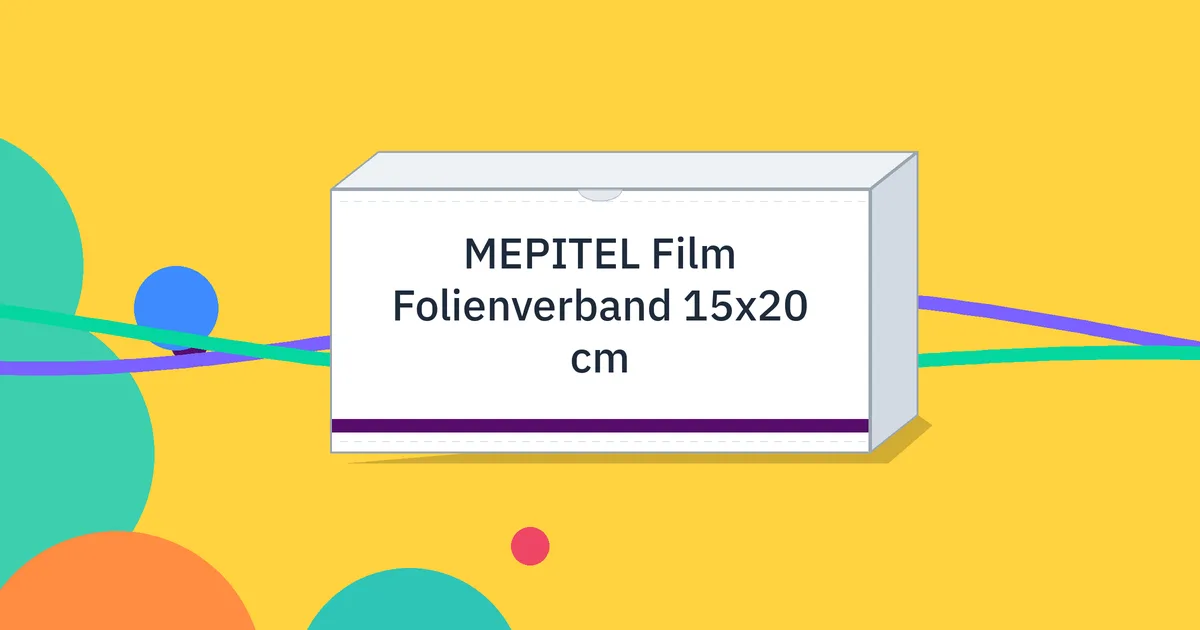 Symbolbild: Packung mit der Aufschrift MEPITEL Film Folienverband 15x20 cm (PZN 11148160) – Verfügbarkeit und Bezug in Apotheken in Frankfurt am Main