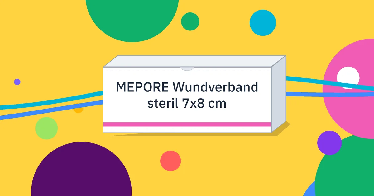 Symbolbild: Packung mit der Aufschrift MEPORE Wundverband steril 7x8 cm (PZN 02839847) – Verfügbarkeit und Bezug in Apotheken in Frankfurt am Main