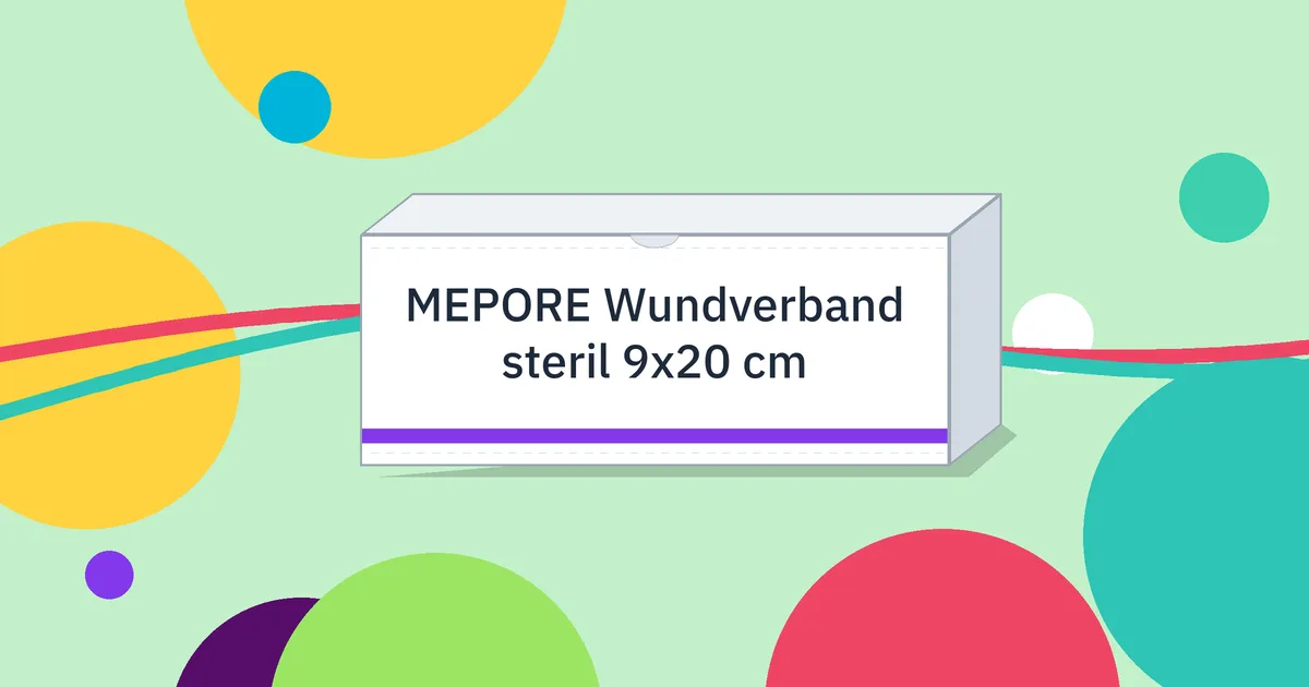 Symbolbild: Packung mit der Aufschrift MEPORE Wundverband steril 9x20 cm (PZN 05139783) – Verfügbarkeit und Bezug in Apotheken in Frankfurt am Main