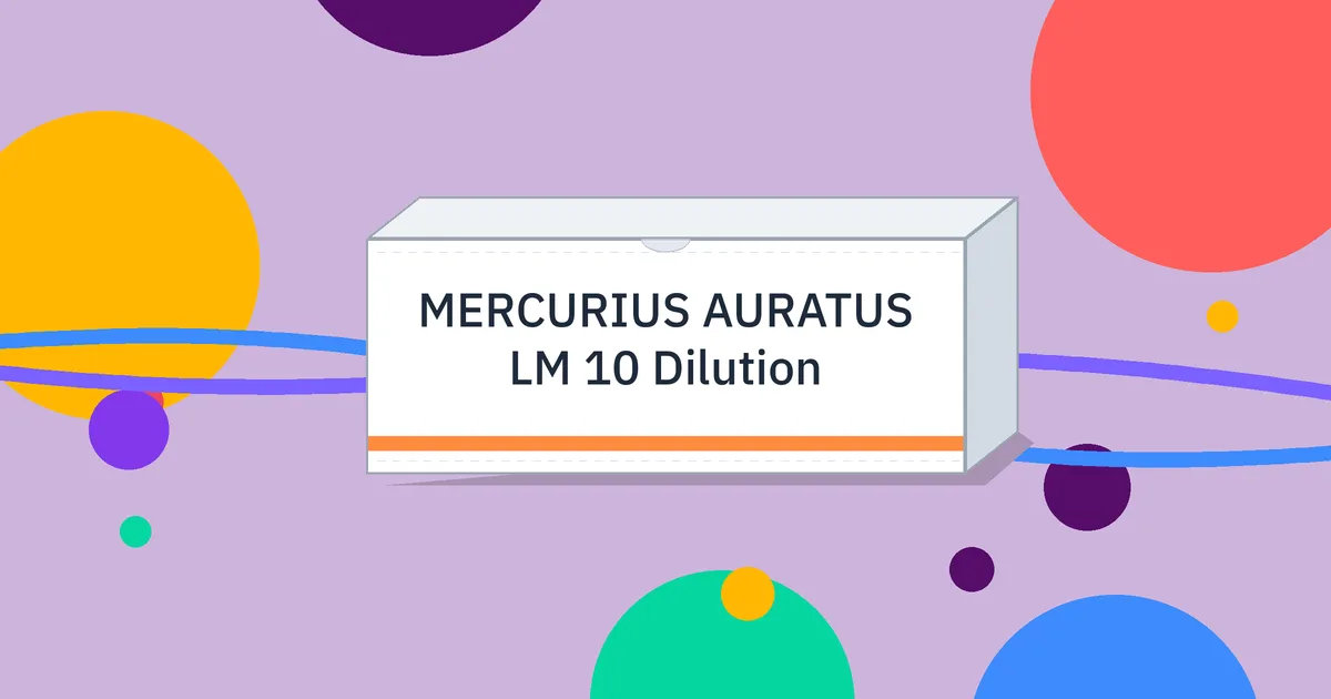 Symbolbild: Packung mit der Aufschrift MERCURIUS AURATUS LM 10 Dilution (PZN 12948201) – Verfügbarkeit und Bezug in Apotheken in Frankfurt am Main