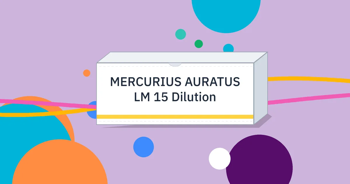 Symbolbild: Packung mit der Aufschrift MERCURIUS AURATUS LM 15 Dilution (PZN 12948247) – Verfügbarkeit und Bezug in Apotheken in Frankfurt am Main