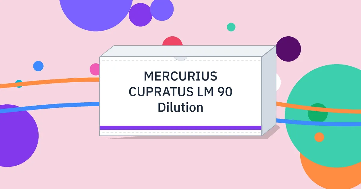 Symbolbild: Packung mit der Aufschrift MERCURIUS CUPRATUS LM 90 Dilution (PZN 12950698) – Verfügbarkeit und Bezug in Apotheken in Frankfurt am Main