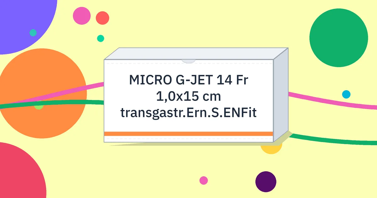 Symbolbild: Packung mit der Aufschrift MICRO G-JET 14 Fr 1,0x15 cm transgastr.Ern.S.ENFit (PZN 17817969) – Verfügbarkeit und Bezug in Apotheken in Frankfurt am Main