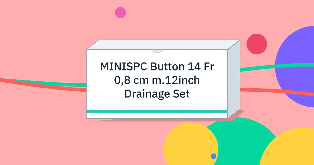 Symbolbild: Packung mit der Aufschrift MINISPC Button 14 Fr 0,8 cm m.12inch Drainage Set (PZN 20820521) – Verfügbarkeit und Bezug in Apotheken in Frankfurt am Main