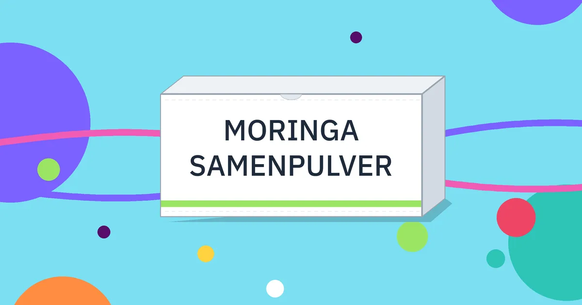 Symbolbild: Packung mit der Aufschrift MORINGA SAMENPULVER (PZN 15242625) – Verfügbarkeit und Bezug in Apotheken in Frankfurt am Main