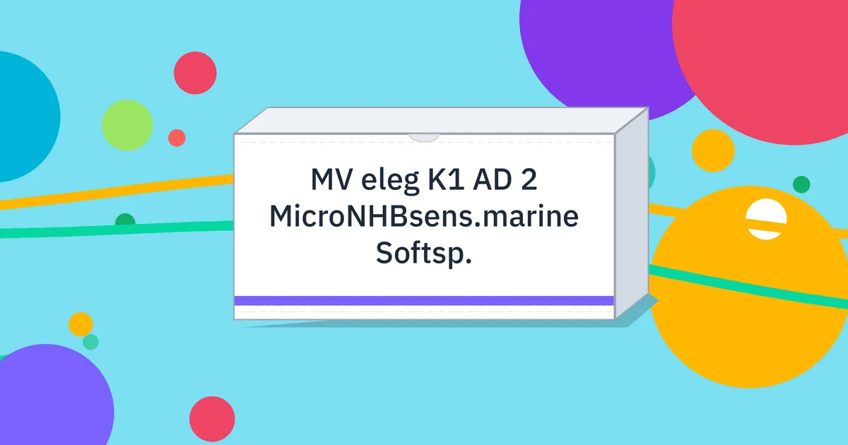 Symbolbild: Packung mit der Aufschrift MV eleg K1 AD 2 MicroNHBsens.marine Softsp. (PZN 15670226) – Verfügbarkeit und Bezug in Apotheken in Frankfurt am Main