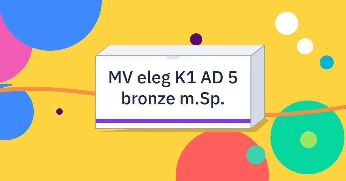 Symbolbild: Packung mit der Aufschrift MV eleg K1 AD 5 bronze m.Sp. (PZN 14705000) – Verfügbarkeit und Bezug in Apotheken in Frankfurt am Main