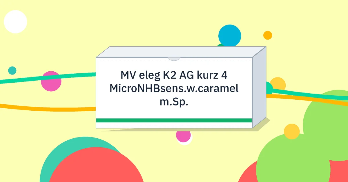 Symbolbild: Packung mit der Aufschrift MV eleg K2 AG kurz 4 MicroNHBsens.w.caramel m.Sp. (PZN 16069844) – Verfügbarkeit und Bezug in Apotheken in Frankfurt am Main