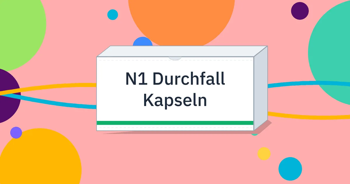 Symbolbild: Packung mit der Aufschrift N1 Durchfall Kapseln (PZN 17983107) – Verfügbarkeit und Bezug in Apotheken in Frankfurt am Main