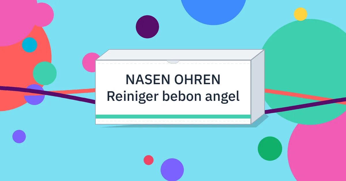 Symbolbild: Packung mit der Aufschrift NASEN OHREN Reiniger bebon angel (PZN 15617700) – Verfügbarkeit und Bezug in Apotheken in Frankfurt am Main