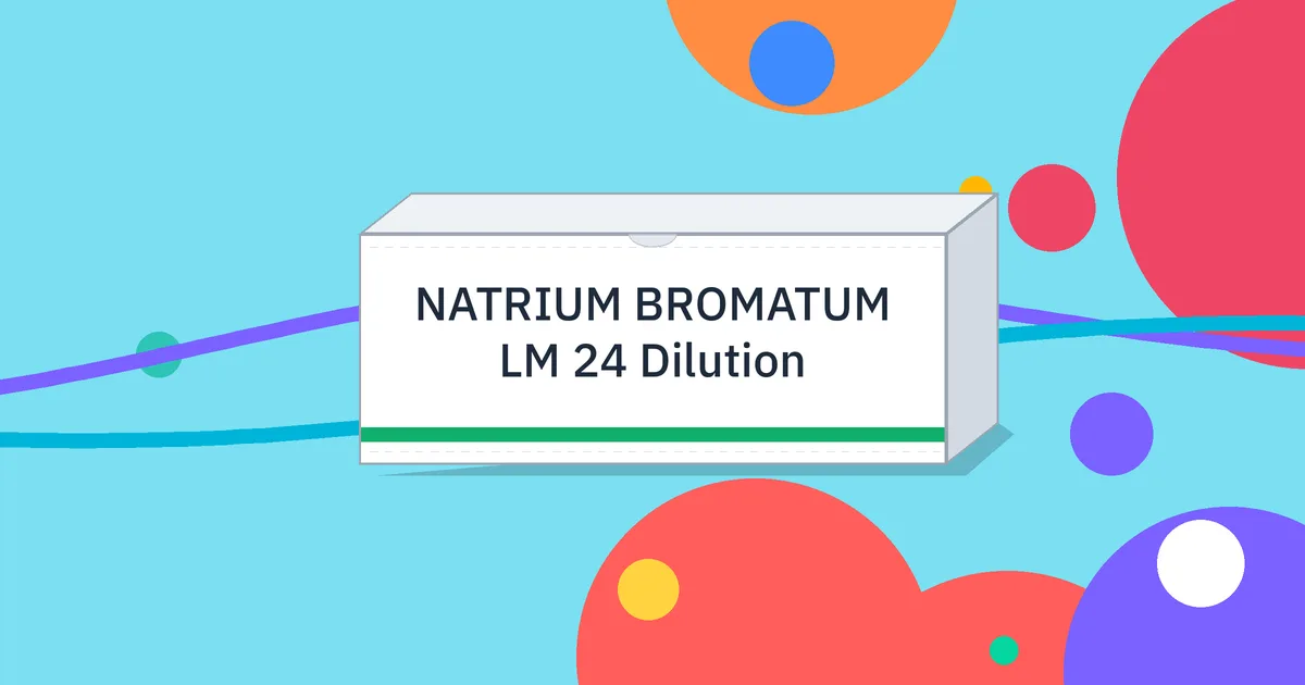 Symbolbild: Packung mit der Aufschrift NATRIUM BROMATUM LM 24 Dilution (PZN 12961354) – Verfügbarkeit und Bezug in Apotheken in Frankfurt am Main