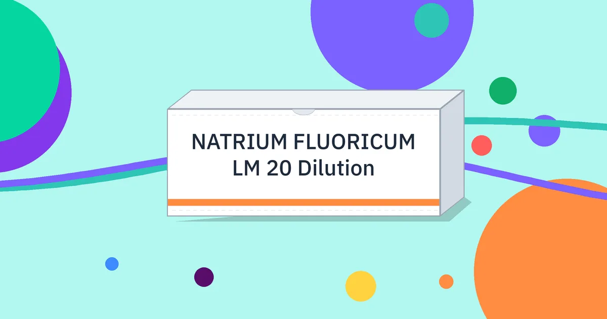 Symbolbild: Packung mit der Aufschrift NATRIUM FLUORICUM LM 20 Dilution (PZN 12962589) – Verfügbarkeit und Bezug in Apotheken in Frankfurt am Main