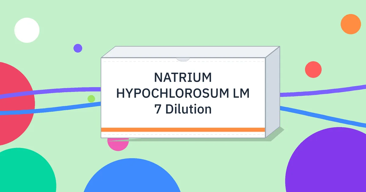 Symbolbild: Packung mit der Aufschrift NATRIUM HYPOCHLOROSUM LM 7 Dilution (PZN 12962885) – Verfügbarkeit und Bezug in Apotheken in Frankfurt am Main