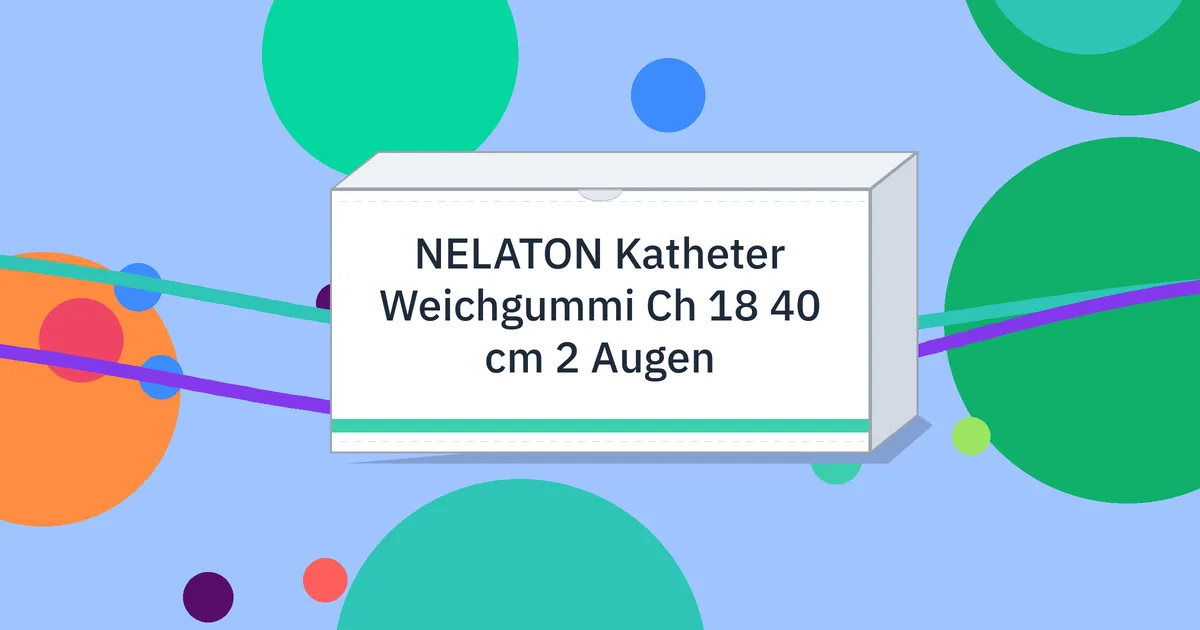 Symbolbild: Packung mit der Aufschrift NELATON Katheter Weichgummi Ch 18 40 cm 2 Augen (PZN 10085664) – Verfügbarkeit und Bezug in Apotheken in Frankfurt am Main