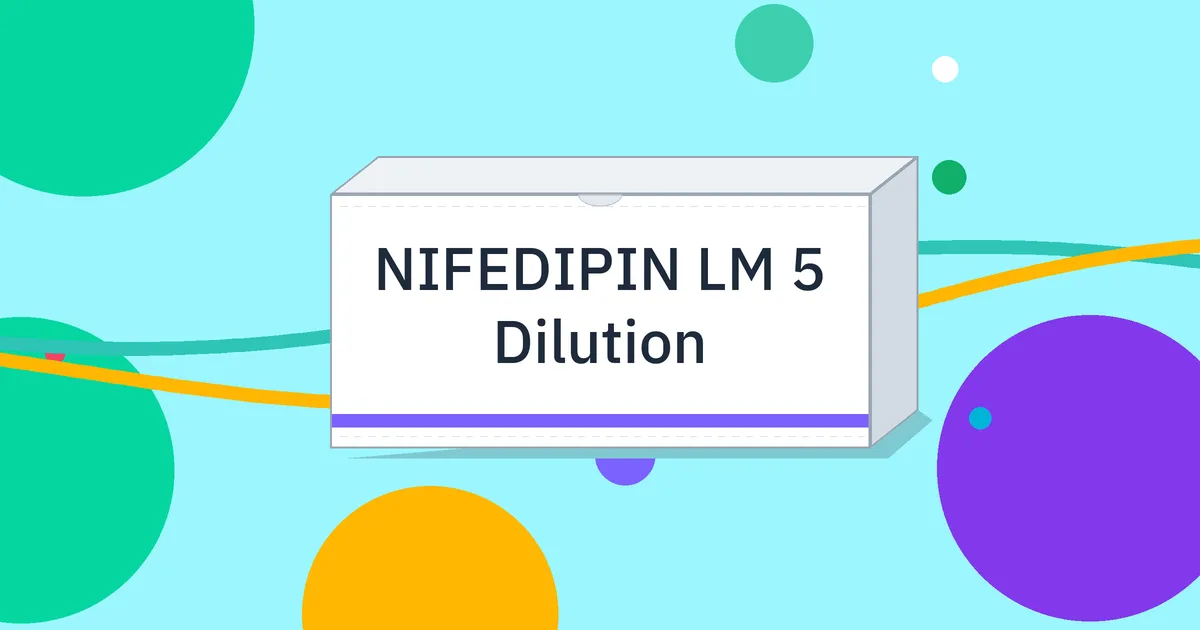 Symbolbild: Packung mit der Aufschrift NIFEDIPIN LM 5 Dilution (PZN 12969462) – Verfügbarkeit und Bezug in Apotheken in Frankfurt am Main