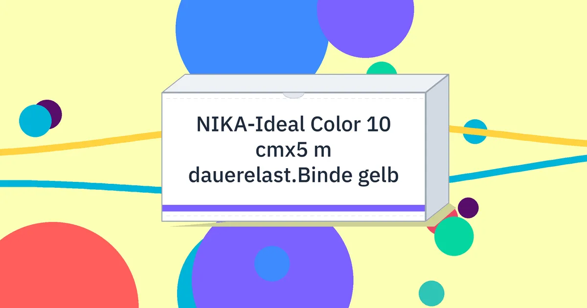 Symbolbild: Packung mit der Aufschrift NIKA-Ideal Color 10 cmx5 m dauerelast.Binde gelb (PZN 14236048) – Verfügbarkeit und Bezug in Apotheken in Frankfurt am Main